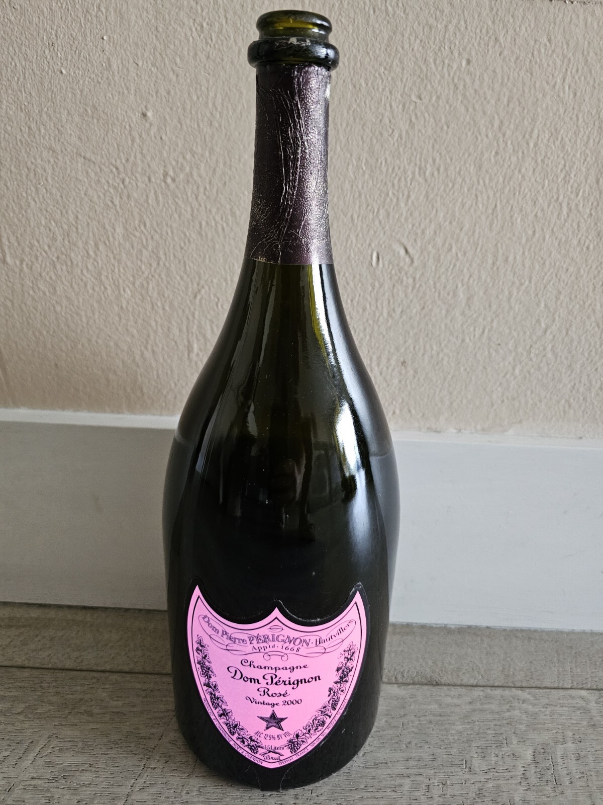 Empty Luminous dom perignon Magnum 1.5 Lt 2000 Vintage Old Bottle ...