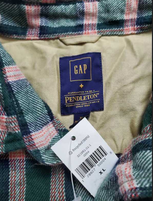 NEW MEN'S L XL GAP + PENDLETON DEEP HUNTER FLANNEL PLAID COTTON SHIRT | eBay
