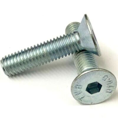 M8, 10.9 GRADE ZINC COUNTERSUNK CSK SOCKET CAPS SCREWS, ALLEN KEY BOLTS ...