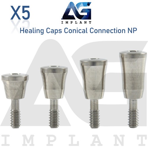 5 Healing Cap Conical Connection NP Titanium Dental 2.25mm Fit Nobel ...