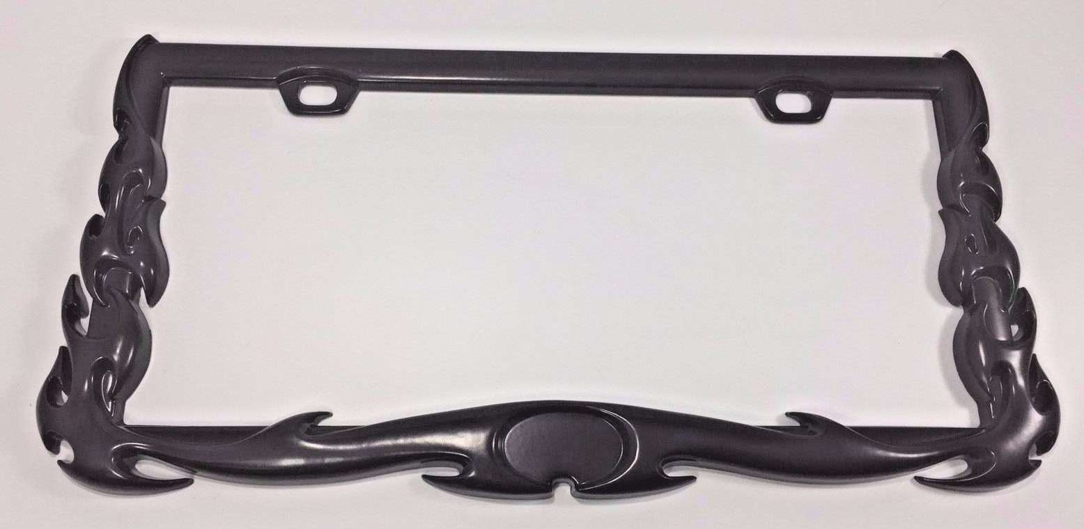 Black Metal Flame License Plate Tag Frame Holder Car Truck SUV | eBay