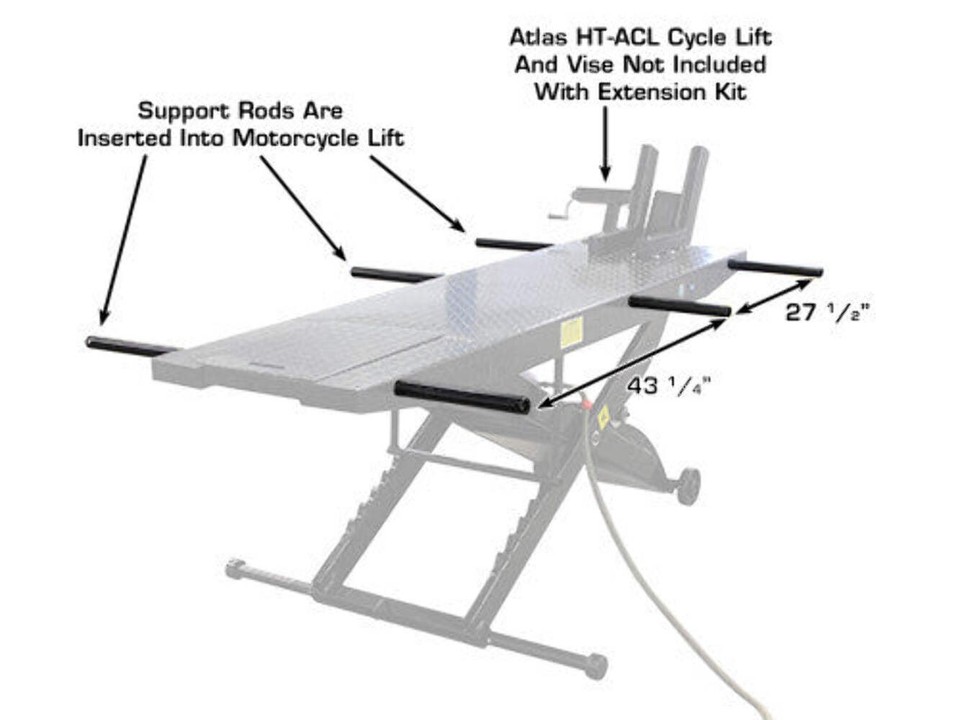 Atlas Equipment ACL Motorcycle Lift Side Extension Kit | eBay