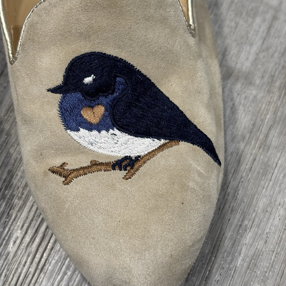 C. Wonder Suede Embroidered Blue Bird Loafer Flats Size 9 Women’s Small ...