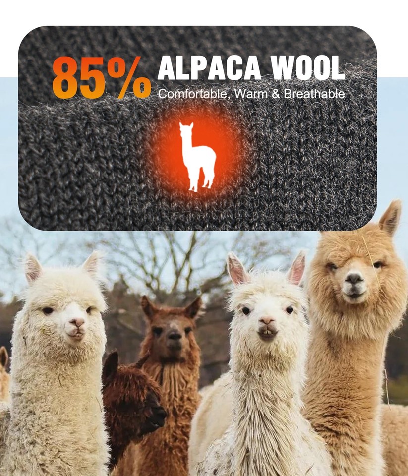 Alpaca Wool Winter Gloves for Men Women With Touchscreen Cold X-Large ...