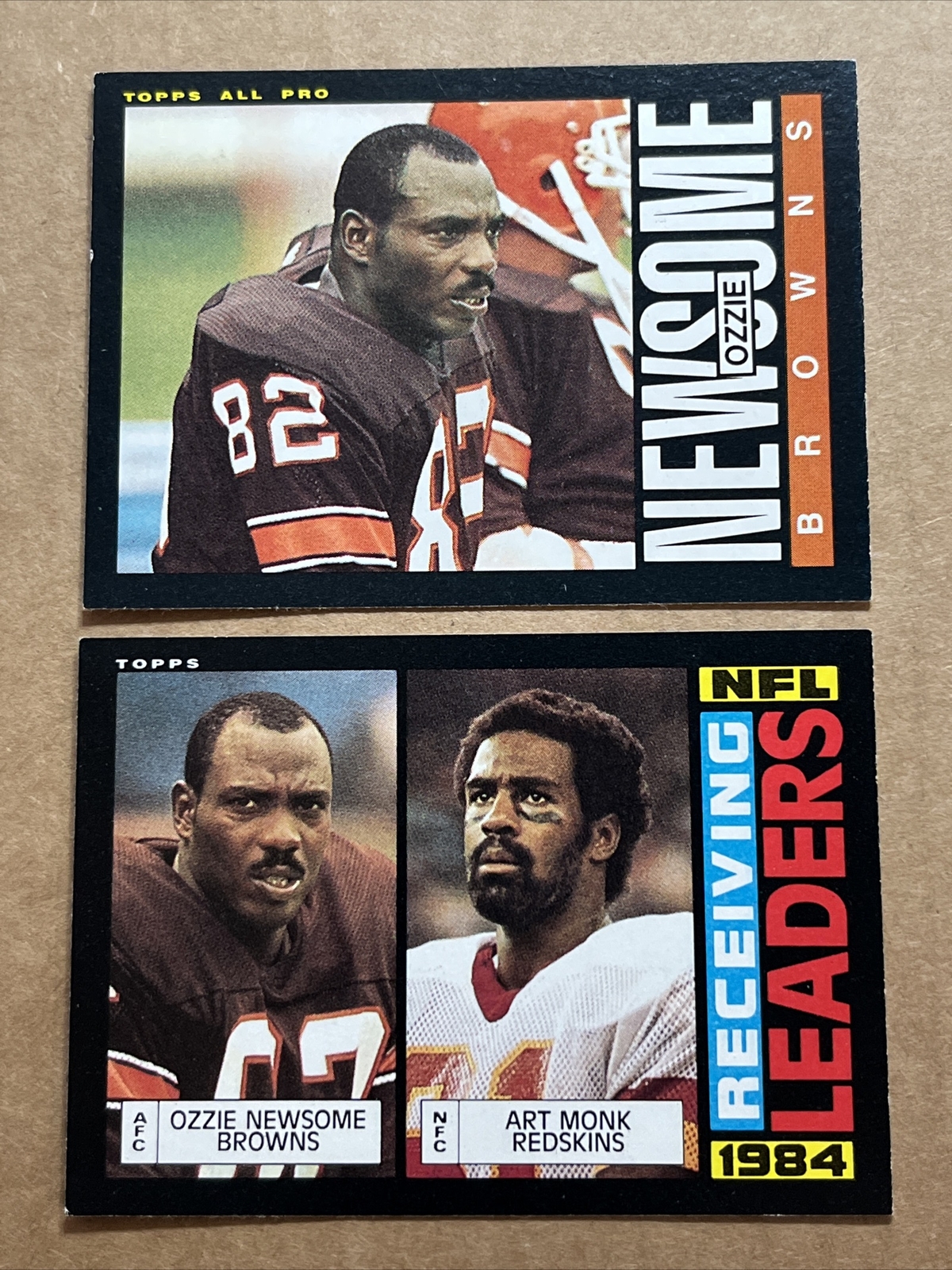 Ozzie Newsome 1985 Topps Base & Receiving Leaders Football Cards ...