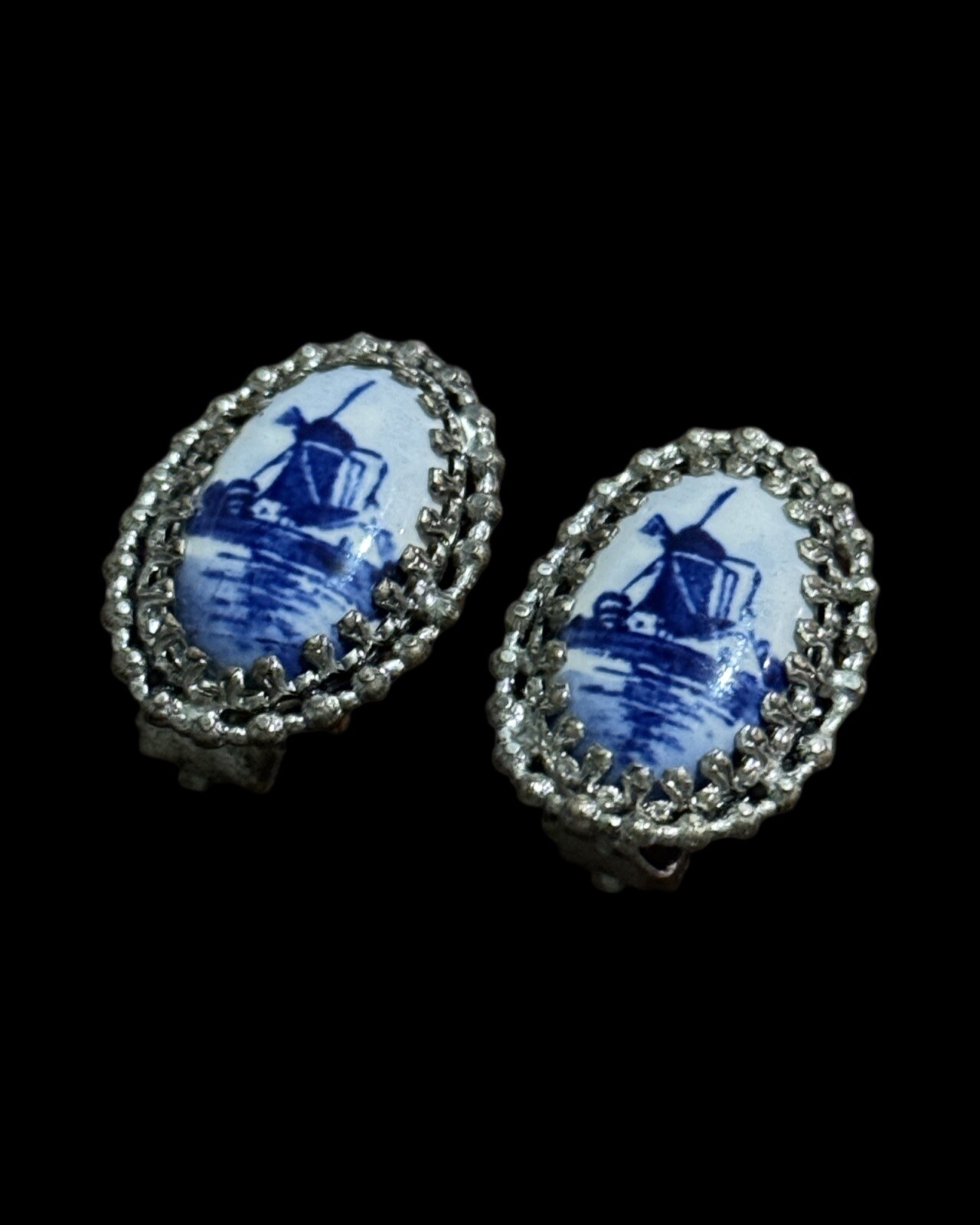 Vtg. Signed Delft Holland Windmill Ceramic 835 Silver… - Gem