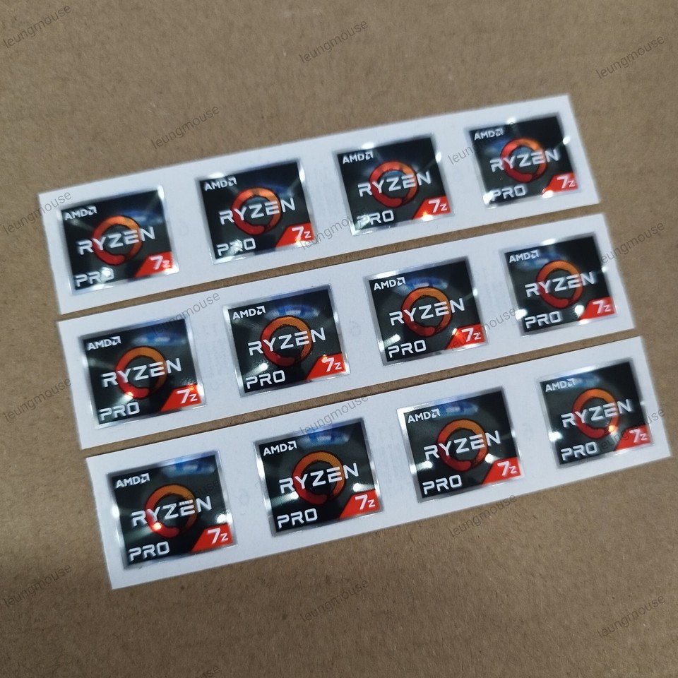 AMD RYZEN 7z PRO STICKER 17MM X 20MM Genuine & New ( 12 PCS per lot ...