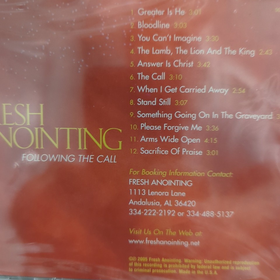 Fresh Anointing Following The Call CD, New/Sealed, FREE SHIPPING | eBay