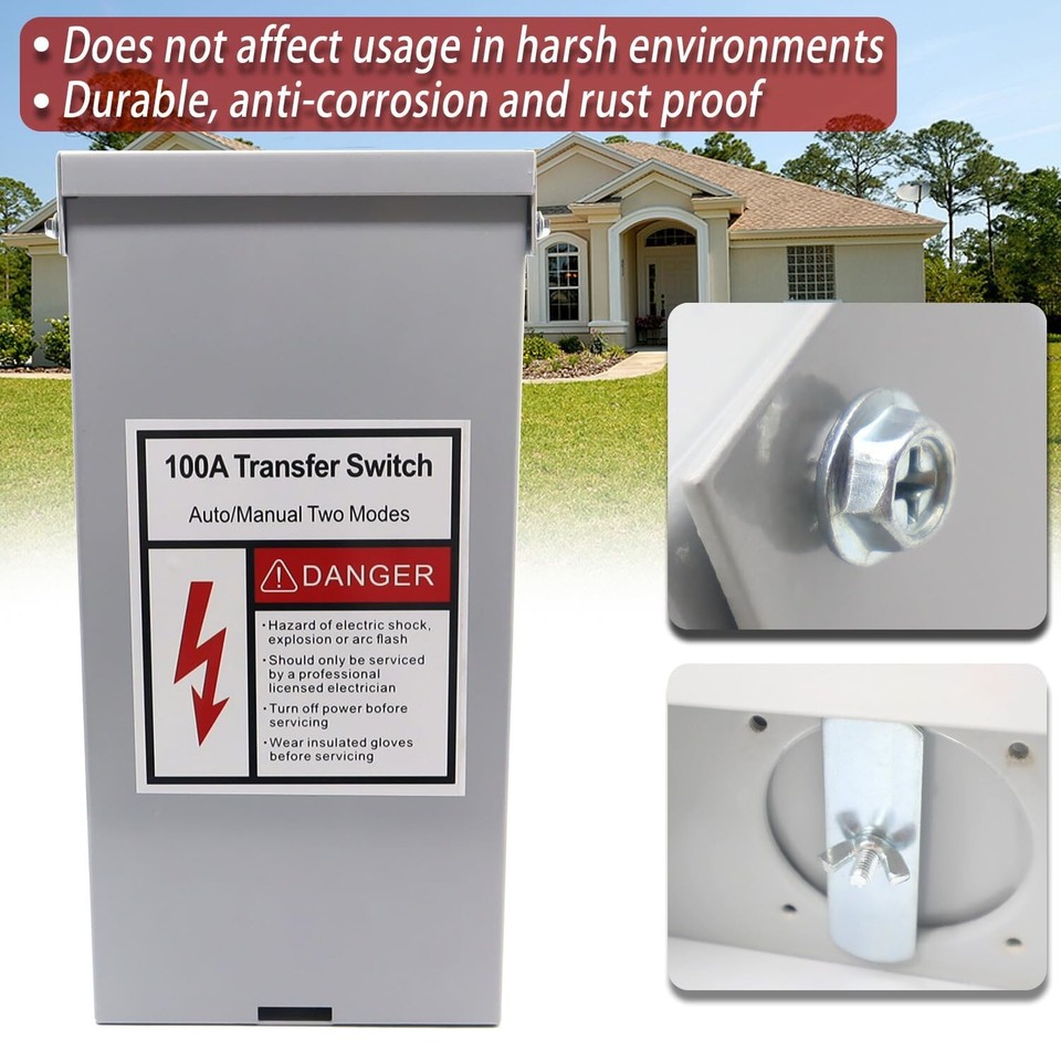 100A Automatic Transfer Switch, 2P 3 Wires Generator Transfer Switch ...