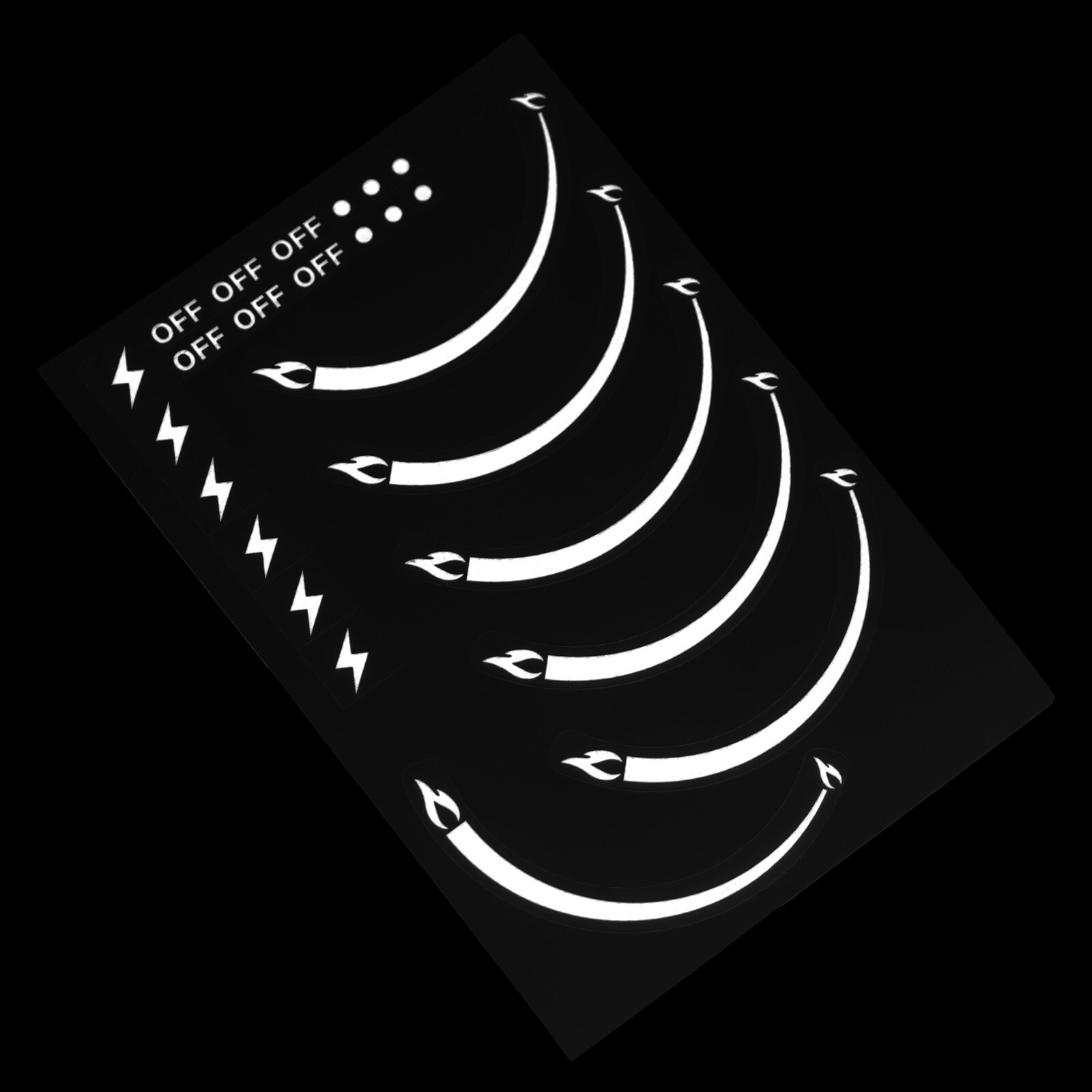 6 Flame White 1/3 Turn Clockwise Gas Hob Dial Decal Stove Knob Adhesive ...