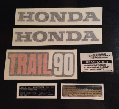 1975 Honda CT90 K6 Trail 90 Decal, Graphics, Stickers Kit | Multicolor ...