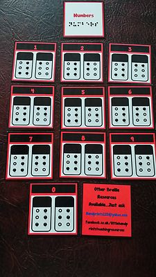 BRAILLE FLASH CARDS- NUMBERS - RAISED DOTS Visually impaired SEN EYFS ...