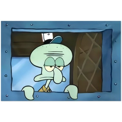 Squidward window scene SpongeBob SquarePants cartoon art poster | eBay