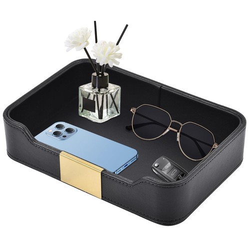 XNONE Luxury Leather Desktop Storage Premium PU Leather Valet Tray ...