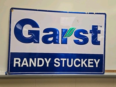 Collectible agricultural advertising GARST SEEDS metal sign. 36" x 24 ...