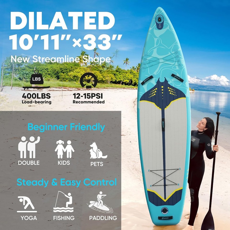 Inflatable Paddle Board,Stand Up Board Set, Extra Wide SUP RY green | eBay