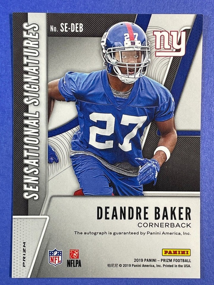 2019 Panini Prizm Silver Deandre Baker Autograph New York Giants | eBay