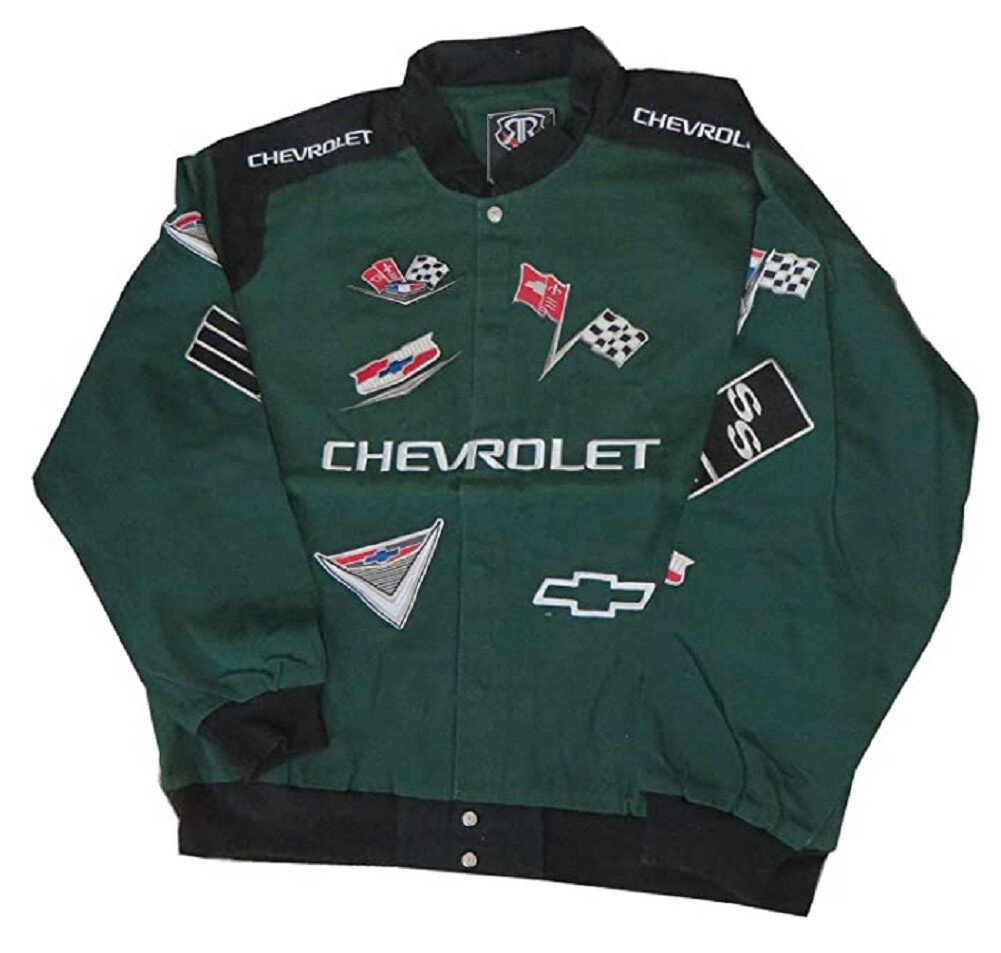 G-111 Mens Green Chevrolet Racing jacket | eBay