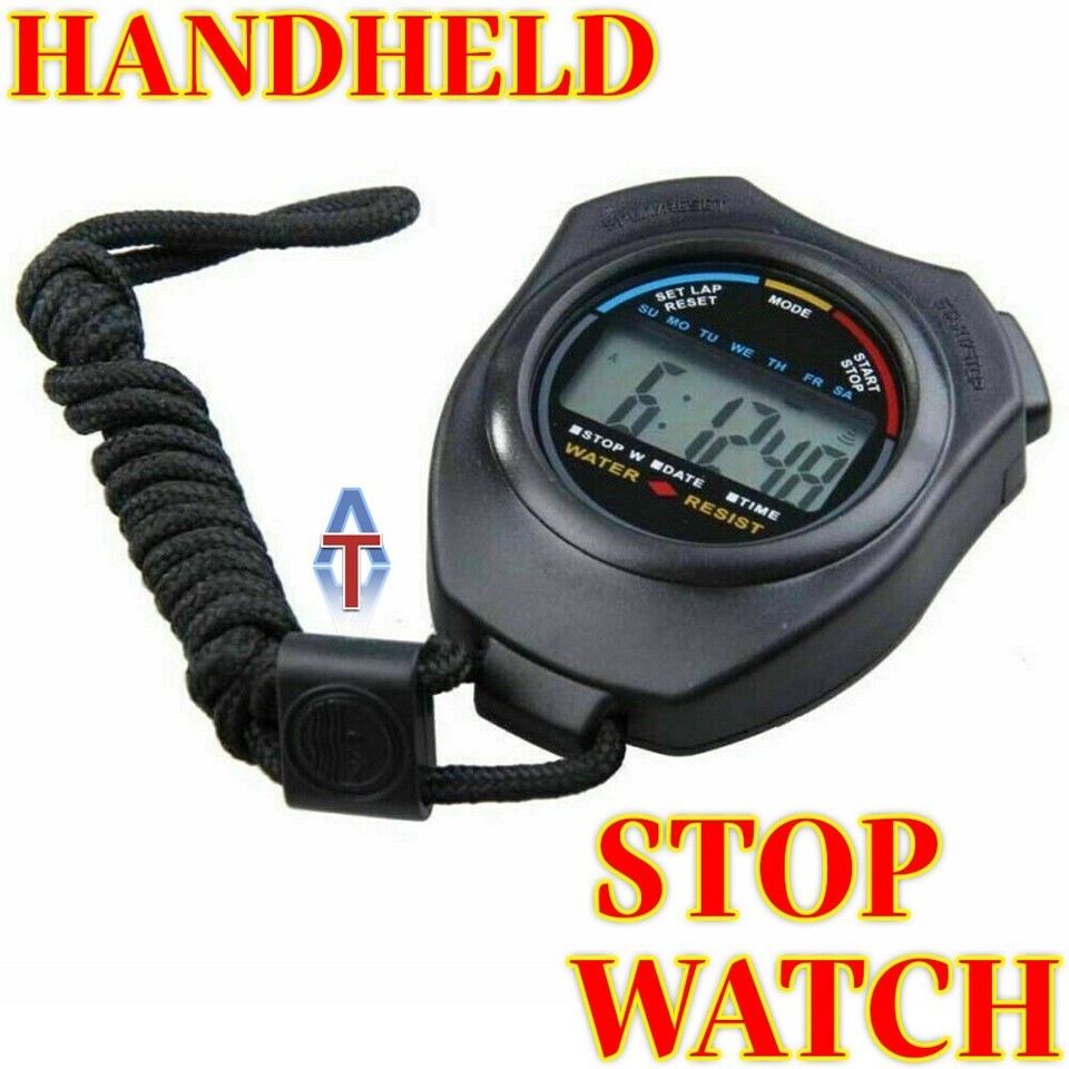 Digital Stopwatch Black Handheld Sports Stopwatch Stop Watch Timer ...