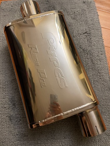 Pypes Race-Pro Series 304 Exhaust Muffler Ss Round Silver Exhaust ...