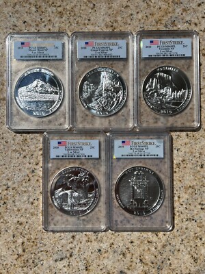 2010 ATB America The Beautiful 5 oz Silver 5 Coin Set PCGS First Strike ...
