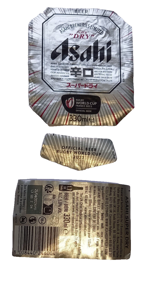 Asahi Beer - Special Label- Rugby World Cup | Grelly UK