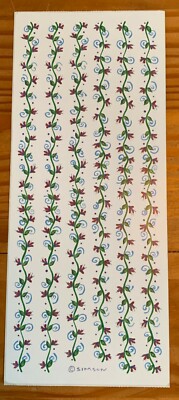 LARGE Sheet Dana Simson Trumpet Vine Flower Border Scrapbook Stickers ...