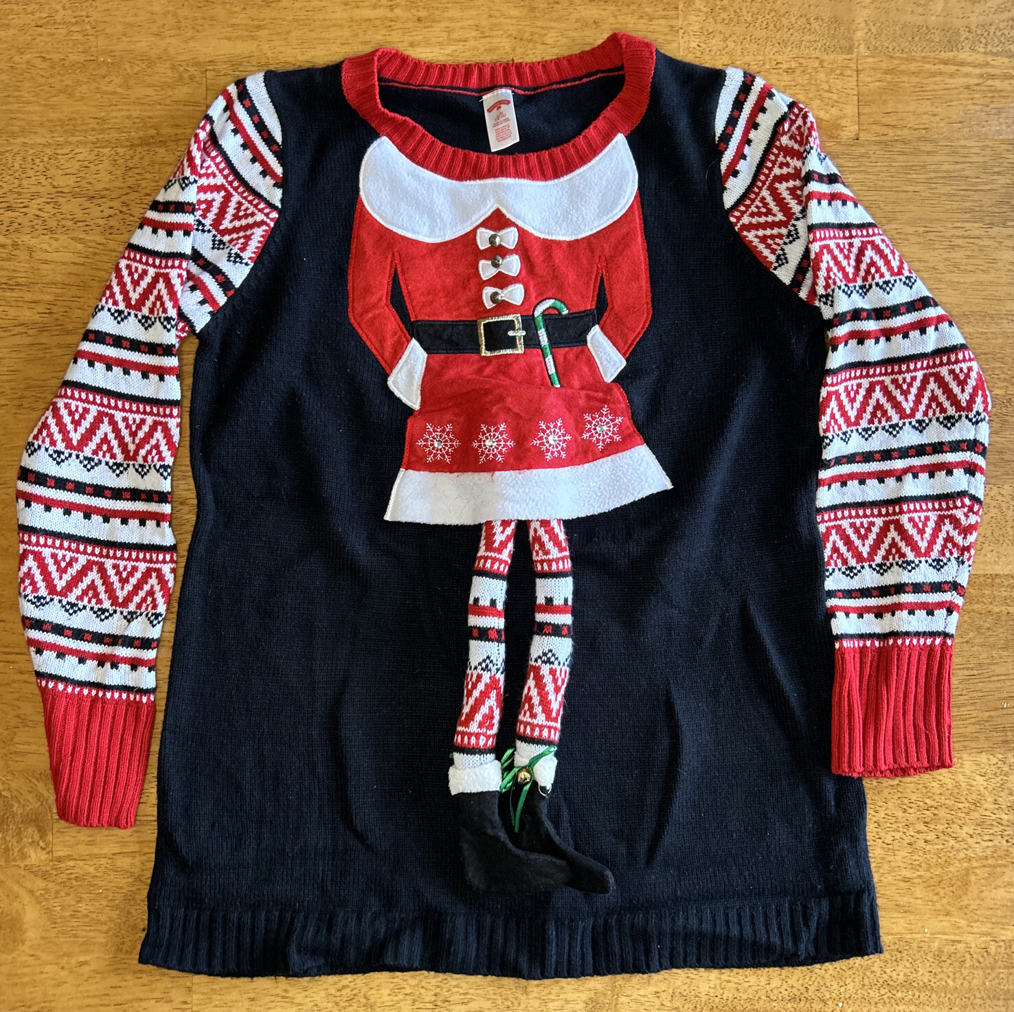 HOLIDAY TIMES LADIES CHRISTMAS TUNIC SHIRT SIZE L (12-14) ELF DESIGN ...