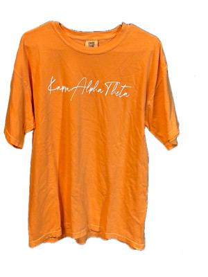 Kappa Alpha Theta Sorority Script Shirt- Orange-Size Large-New! | eBay