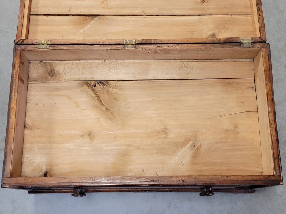 Antique Pine Wood Petite LINEN/MULE CHEST 25x13x13 Farmhouse PRIMITIVE ...