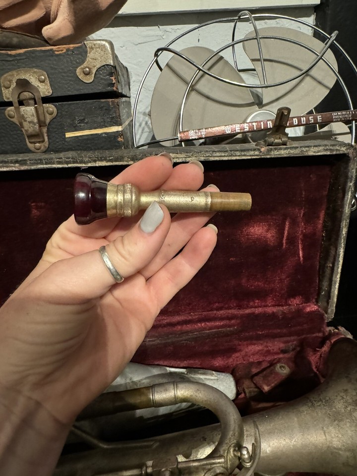 1930's vintage trumpet by Frank Co. Chicago. with rare red glass ...