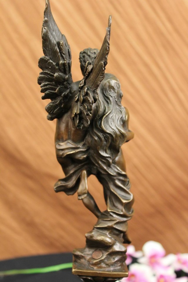 Bronze Statue Cupid Psyche Eros Aphrodite Venus Winged Lovers Romantic ...