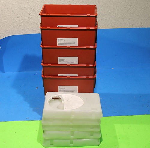 Lot of 5 UN 3291 Covidien SharpSafety UN3291 2.2 Qt Phlebotomy Sharp ...