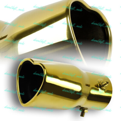 Heart Shaped Auto Stainless Steel Gold Rear Exhaust Pipe Tail Muffler ...