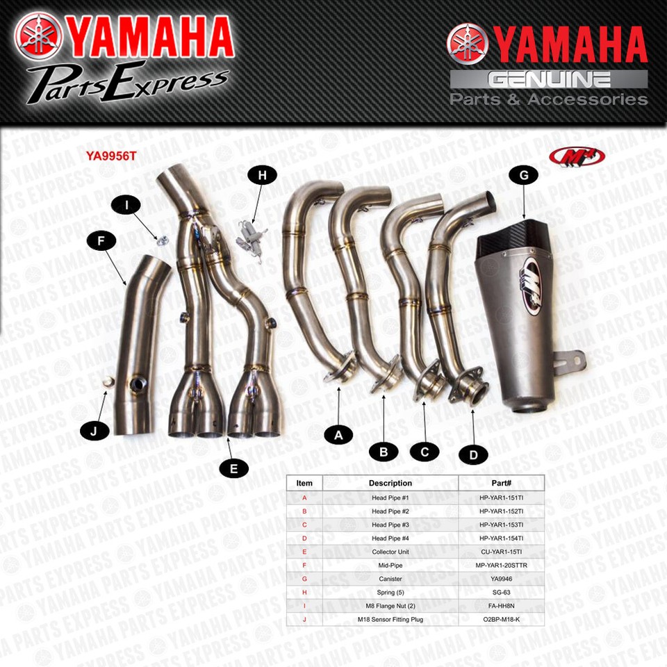 2015 - 2020 YAMAHA YZFR1 YZF R1 M4 RM1 TITANIUM FULL EXHAUST SYSTEM TI ...