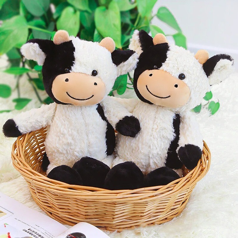 Cow Calf Standing 12 Inch Stuffed Animal Plush Toy Toddler Fluffy Doll ...