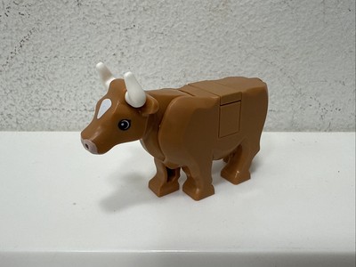 LEGO Farm Animal Figure - Cow Medium-Nougat with White Spot Forehead | eBay
