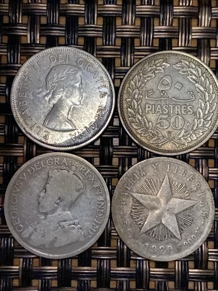 World Silver Coin Lot Of 14. Variety Of Sizes And Countries. 2.3 Oz ASW ...