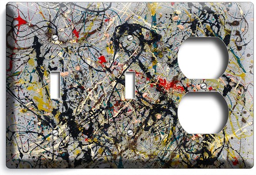 JACKSON POLLOCK INSPIRED ABSTRACT LIGHT SWITCH OUTLET WALL PLATE ROOM ...