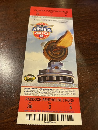 2007 Brickyard 400 Ticket Stub — Tony Stewart Winner | eBay