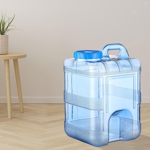 15L Transparent Blue Portable Water Storage Barrel Container Size ...