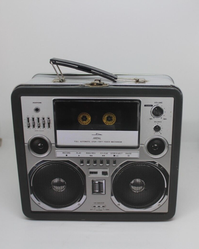 Mini BOOM BOX LUNCHBOX cassette player artwork retro 80's party music ...