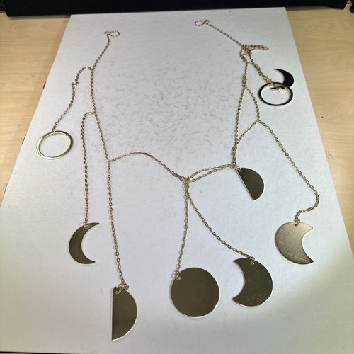 Boho Gold Tone Chain Moon Phase Solar Eclipse Lunar Garland Wall ...