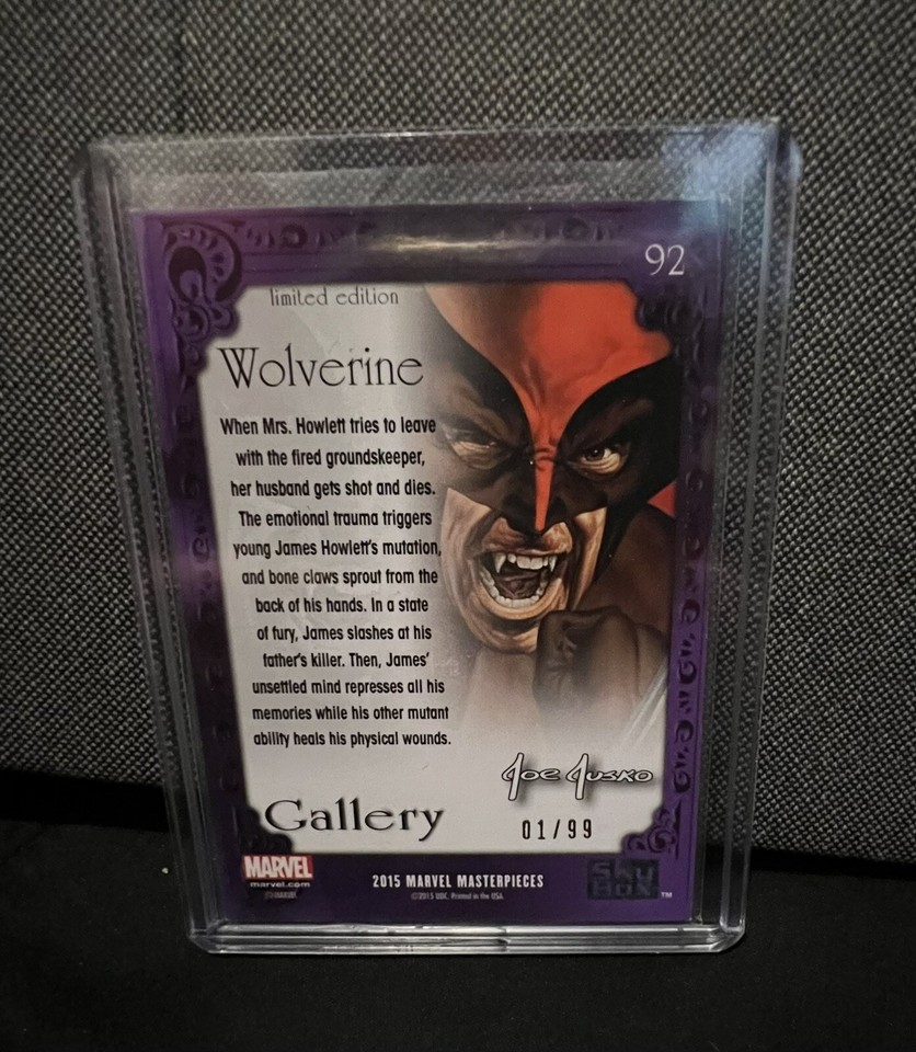 2016 Marvel Masterpieces Gold Gallery Alpha Wolverine 01/99 Holy Grail ...