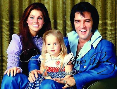 ELVIS LISA PRISCILLA PRESLEY 8X10 SIGNED PHOTO AUTOGRAPH SIGNATURE ...