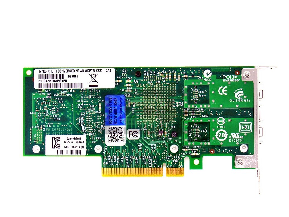 Intel X520-DA2 Ethernet Server Adapter 10Gbps Dual Port SFP+ ...