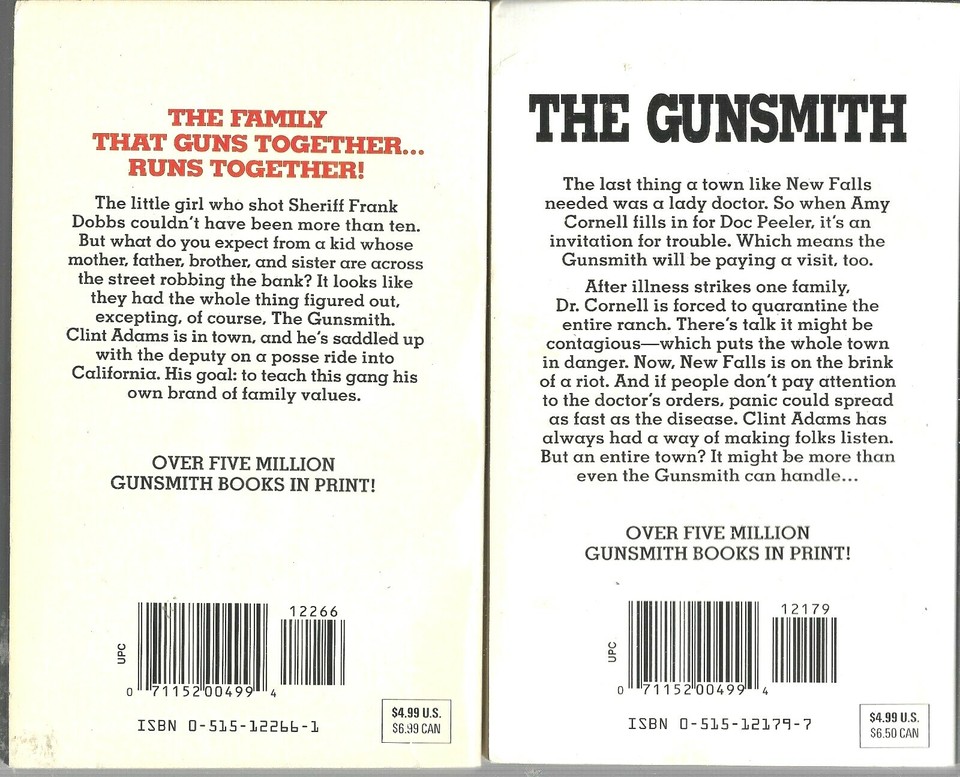 Gunsmith J R Roberts Adult Western 8 78 191 195 335 Books Lot of 5 | eBay