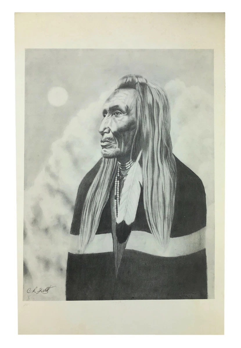 Native American Indian Man Drawing