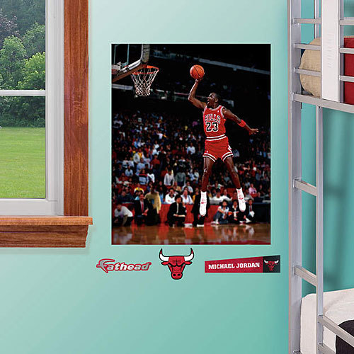 Michael Jordan Mini Fathead Classic Dunking Basketball Decal Mural 11 ...