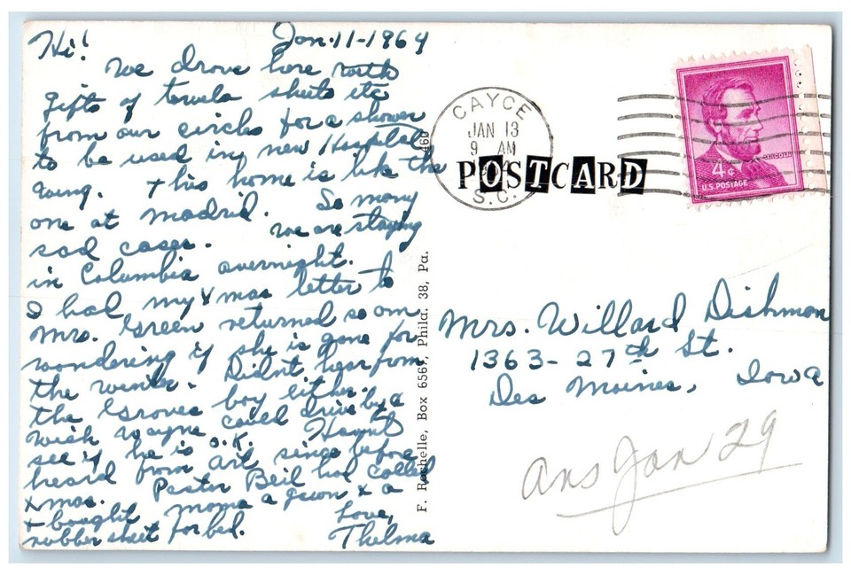 1964 Dining Building Lowman Home Scene White Rock South Carolina SC ...